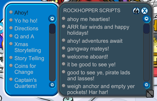 Club Penguin's Mascot Scripts – Club Penguin Mountains